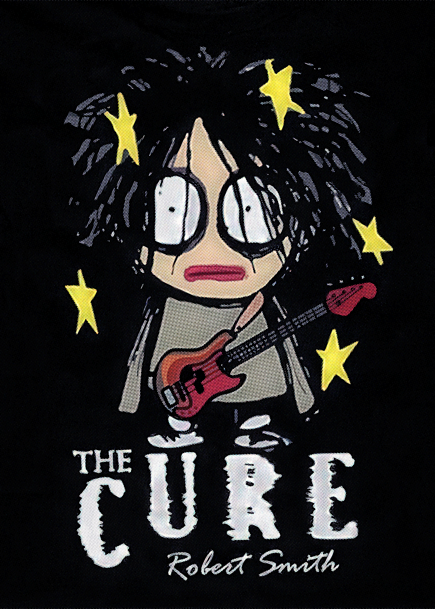 'The Cure Robert Smith Cartoon' Poster, picture, metal print, paint by ...