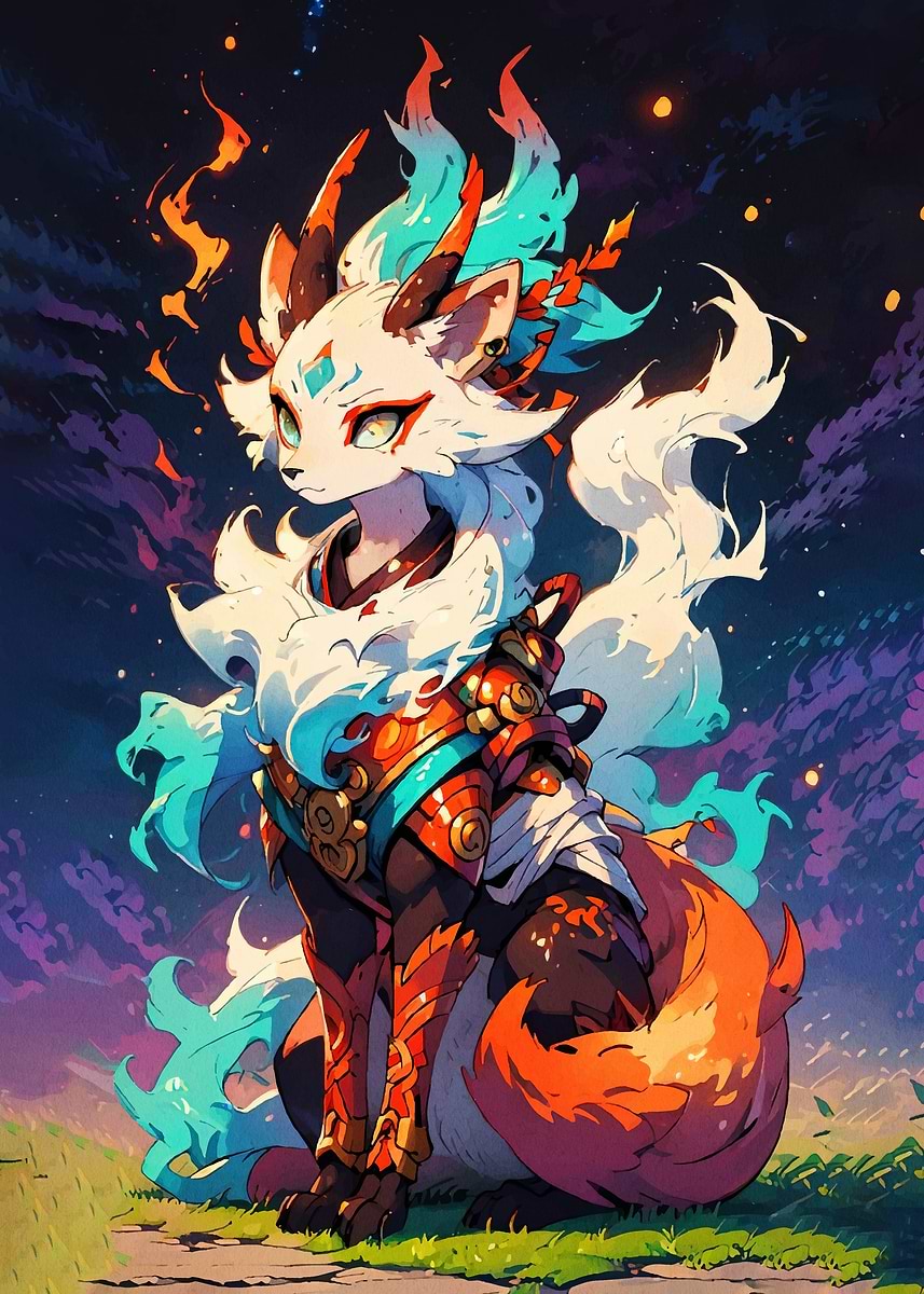 'Fantasy Fox Character Digital ' Poster, picture, metal print, paint by ...