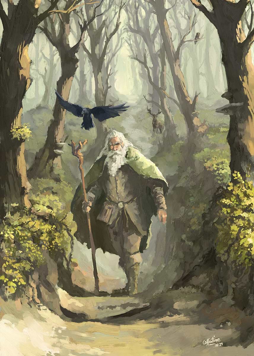 'The druid' Poster, picture, metal print, paint by CoffeeTime | Displate