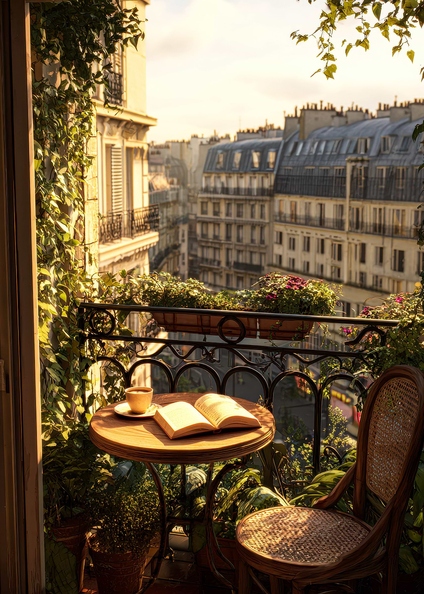 'Parisian Balcony View' Poster, picture, metal print, paint by ...