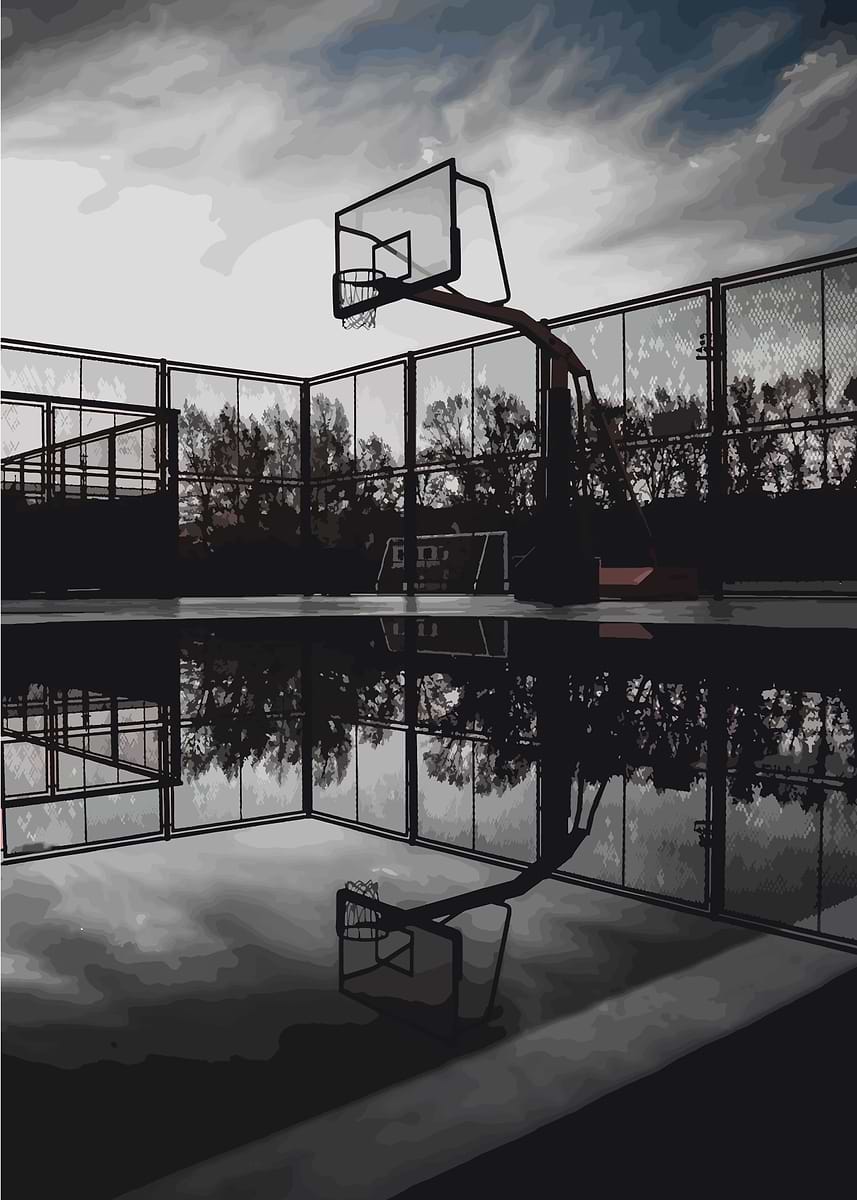'Reflective Basketball Court' Poster, picture, metal print, paint by ...