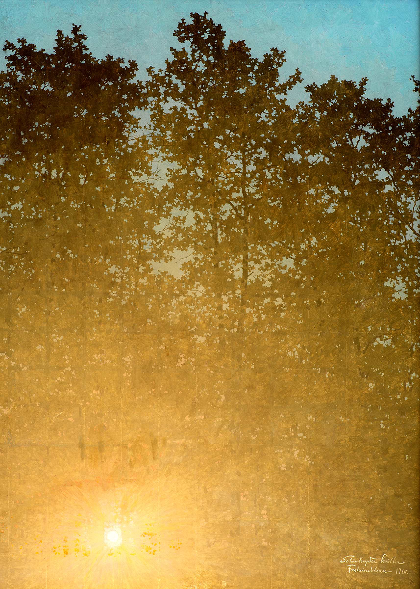 'Golden Trees at Sunset' Poster, picture, metal print, paint by ...