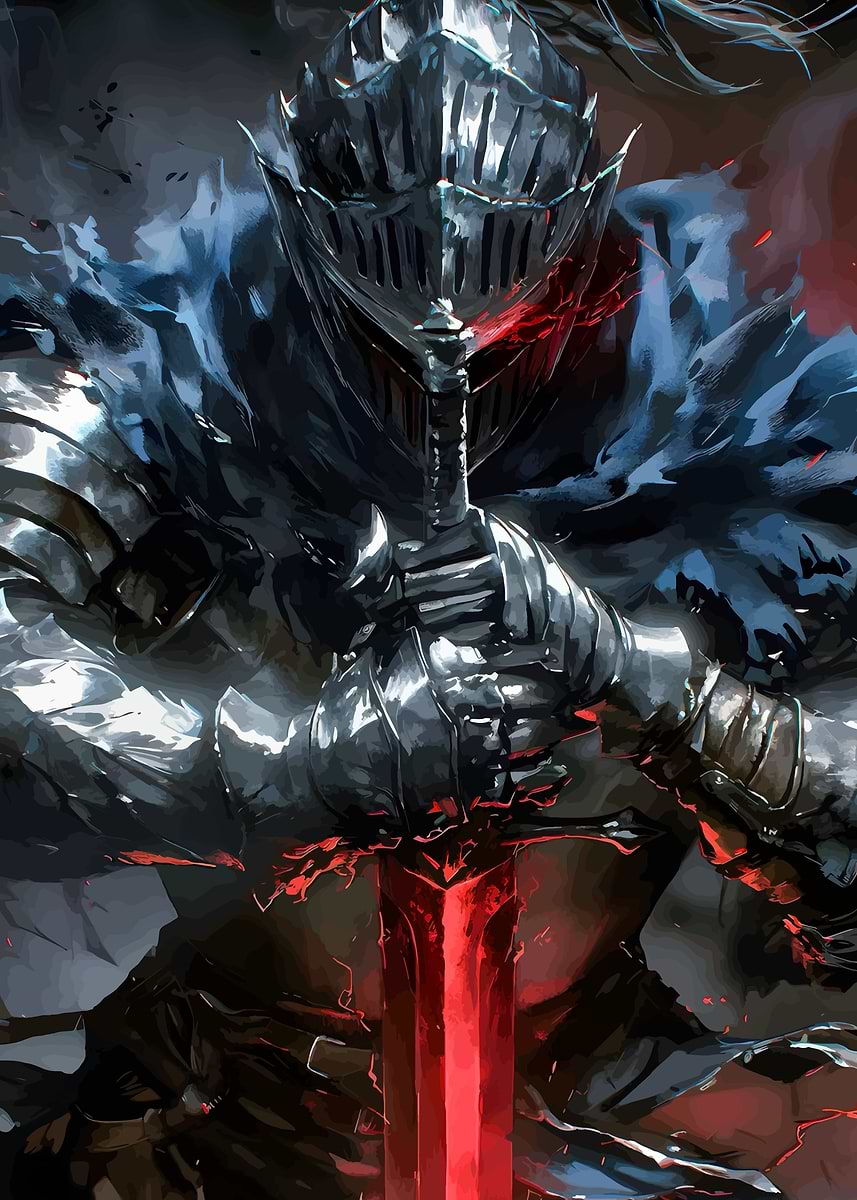 'Dark Knight with Red Sword' Poster, picture, metal print, paint by ...