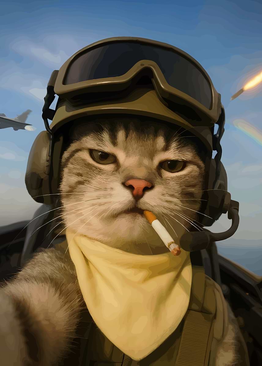 'War Cat' Poster, picture, metal print, paint by Clair Visions | Displate