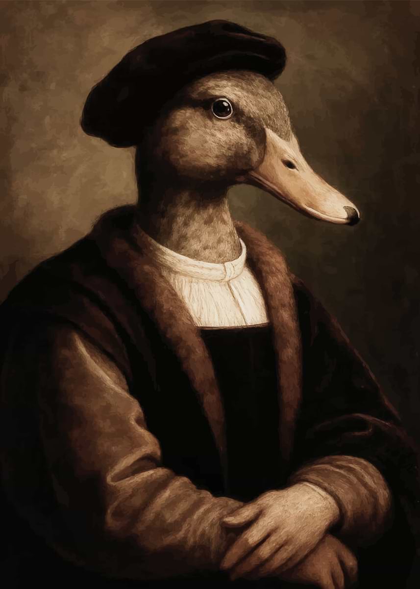 'Renaissance Duck Portrait' Poster, picture, metal print, paint by ...