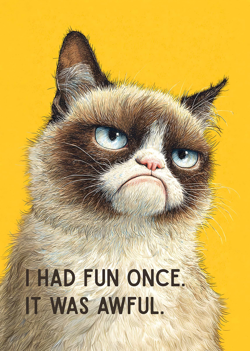 'I Had Fun Once. It Was Awful.' Poster, picture, metal print, paint by ...