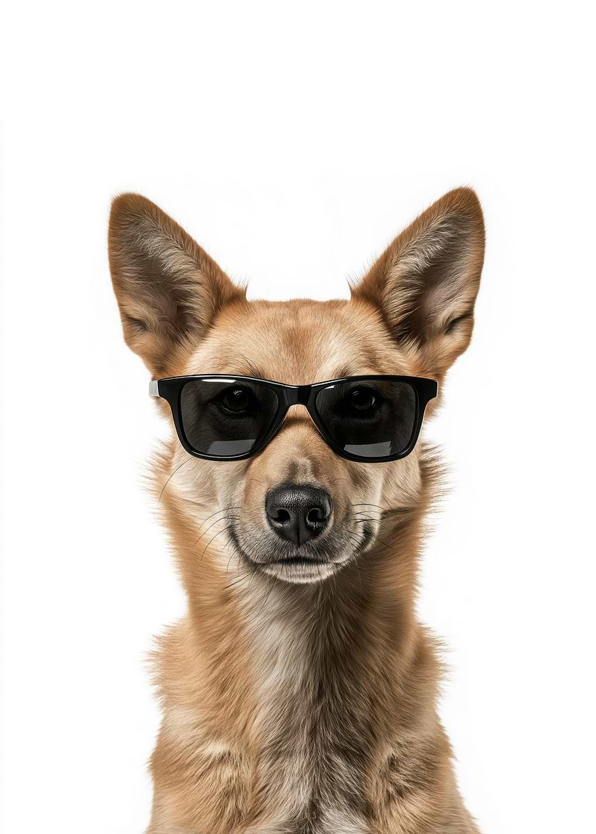 'Cool Dingo with Sunglasses Portrait' Poster, picture, metal print ...