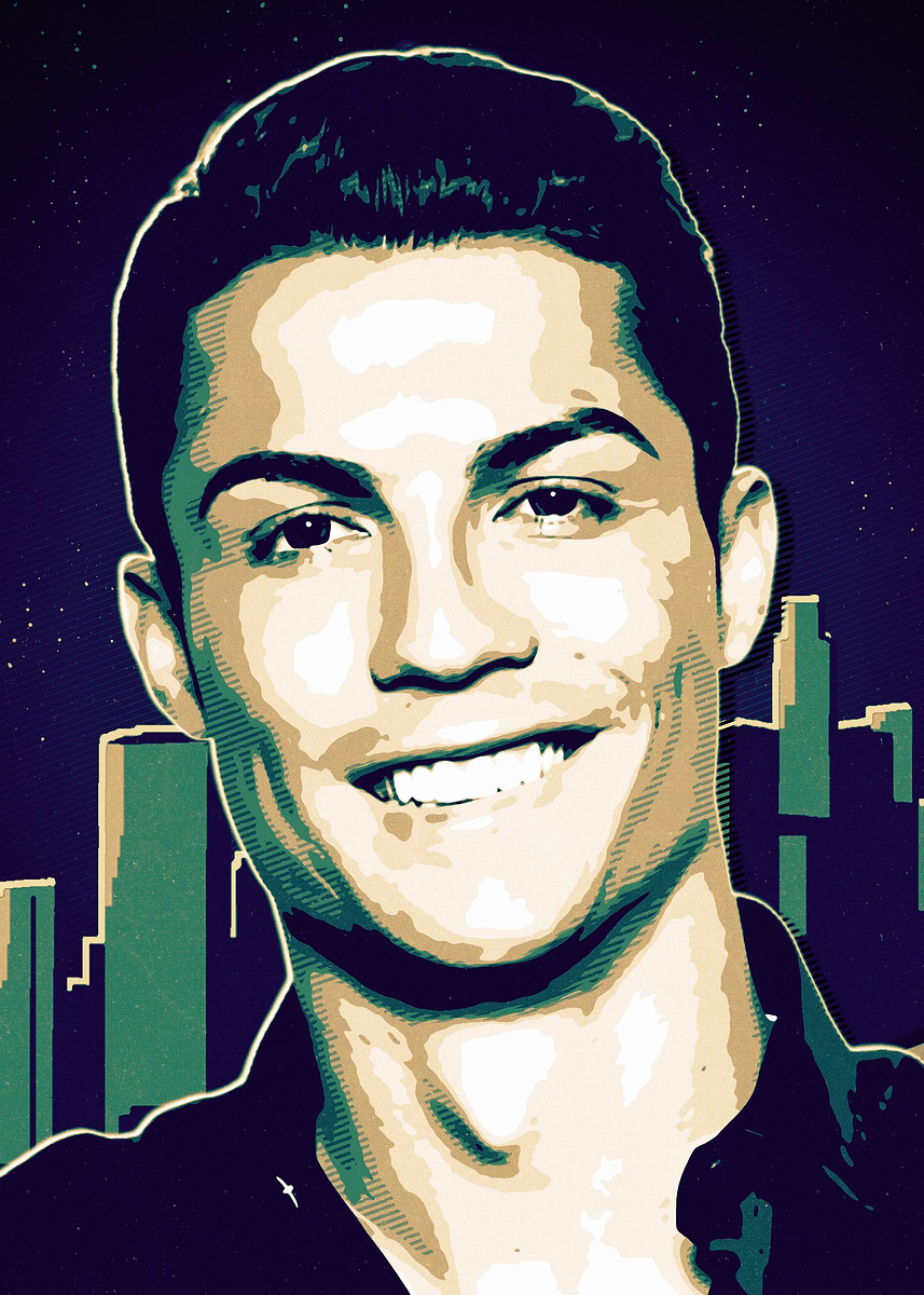 'Cristiano Ronaldo Portrait' Poster, picture, metal print, paint by ...