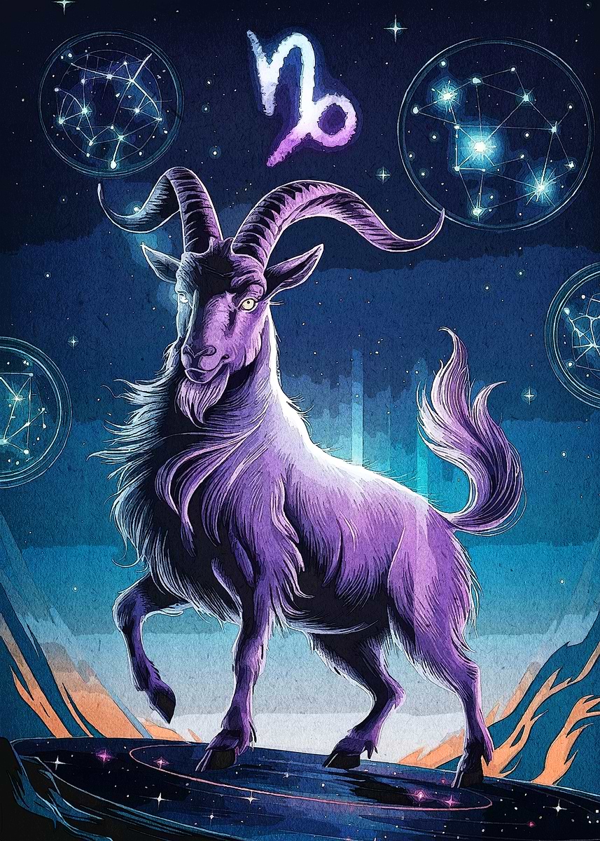 'Capricorn Zodiac Sign ' Poster, picture, metal print, paint by Anton ...