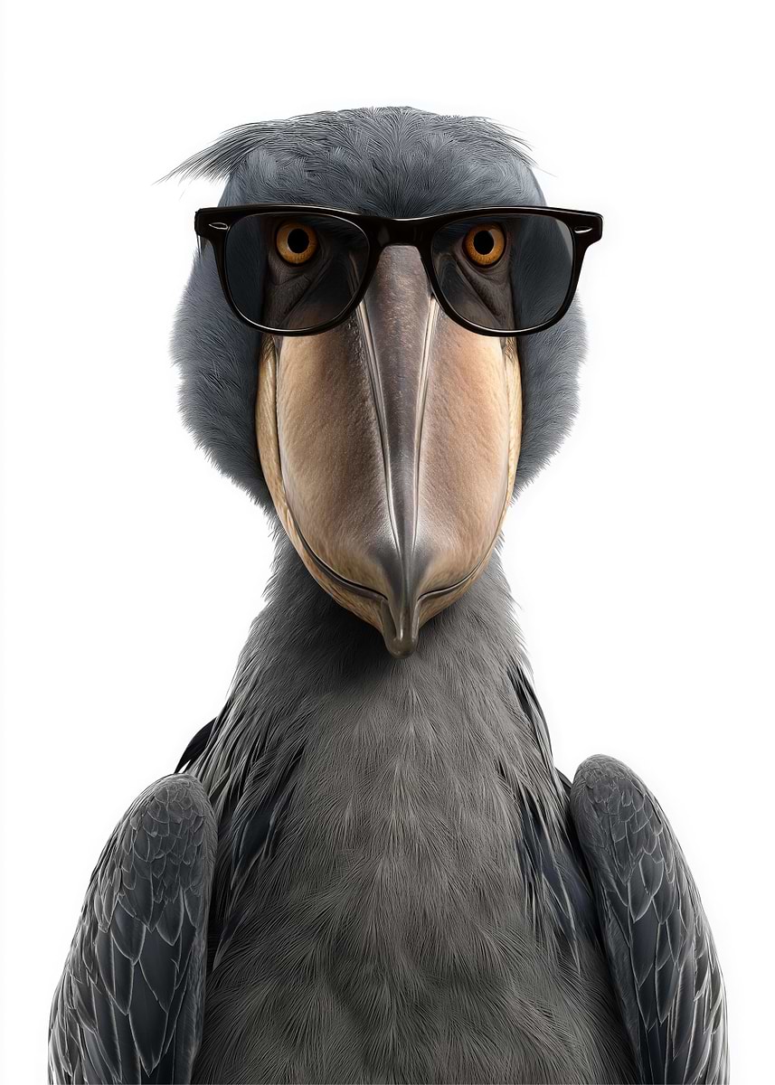 'Cool Shoebill Stork with Sunglasses' Poster, picture, metal print ...
