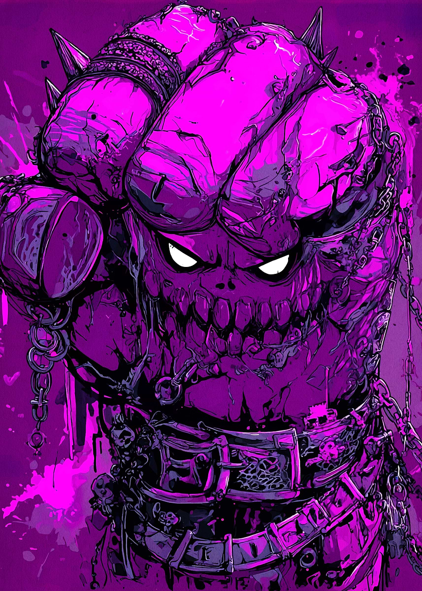 'Purple Monster Fist' Poster, picture, metal print, paint by Stanley ...