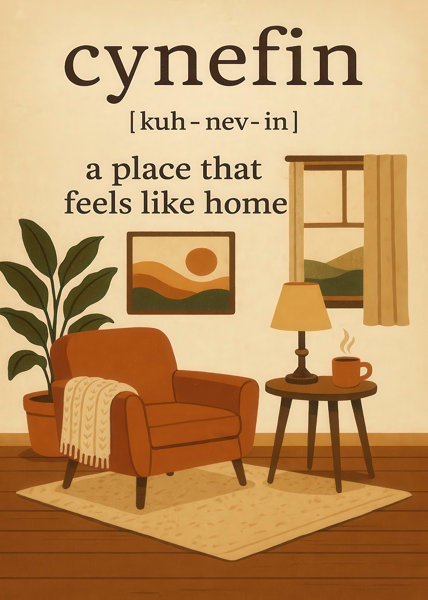 'Cynefin: A Place That Feels Home' Poster, picture, metal print, paint ...