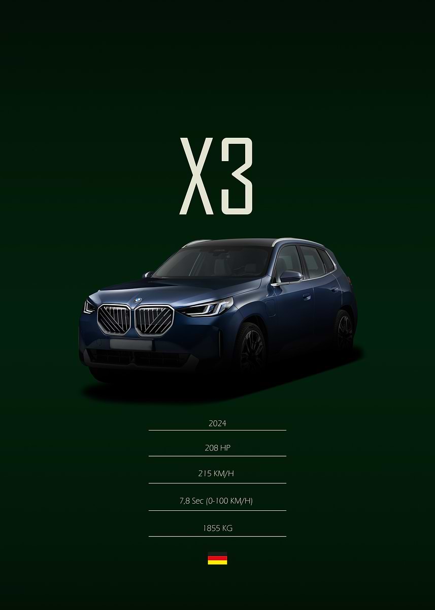 '2024 BMW X3' Poster, picture, metal print, paint by ...