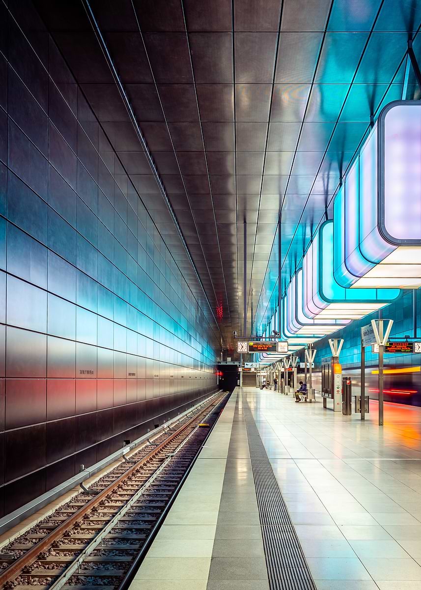 'Modern Subway Station Interior' Poster, picture, metal print, paint by ...