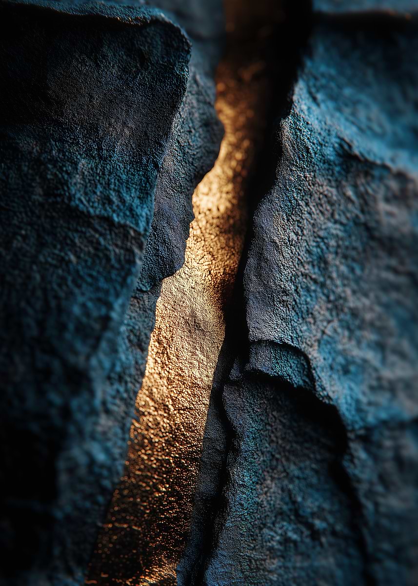 'Abstract Rock Formation with Golden Light' Poster, picture, metal ...