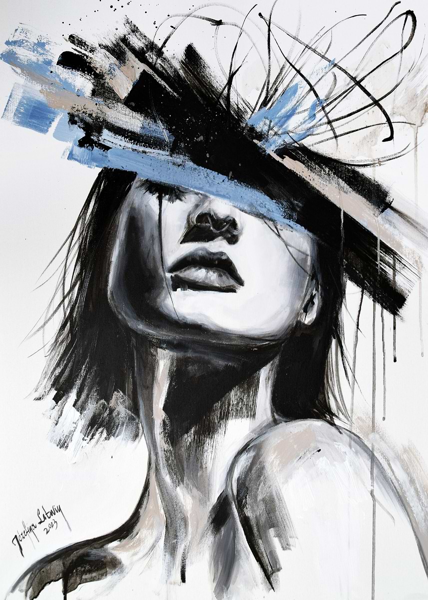 'Abstract Portrait Modern Woman' Poster, picture, metal print, paint by ...