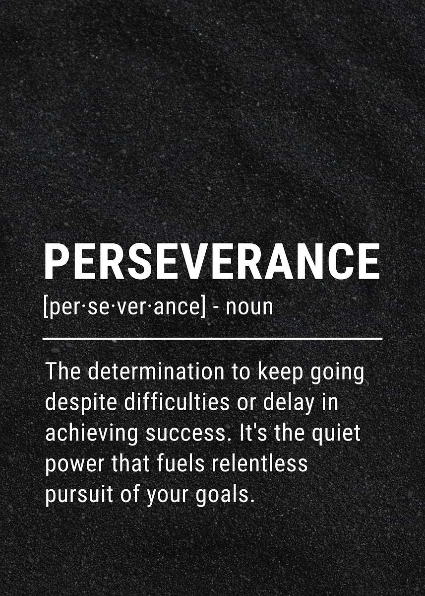 'Perseverance Definition ' Poster, picture, metal print, paint by ...