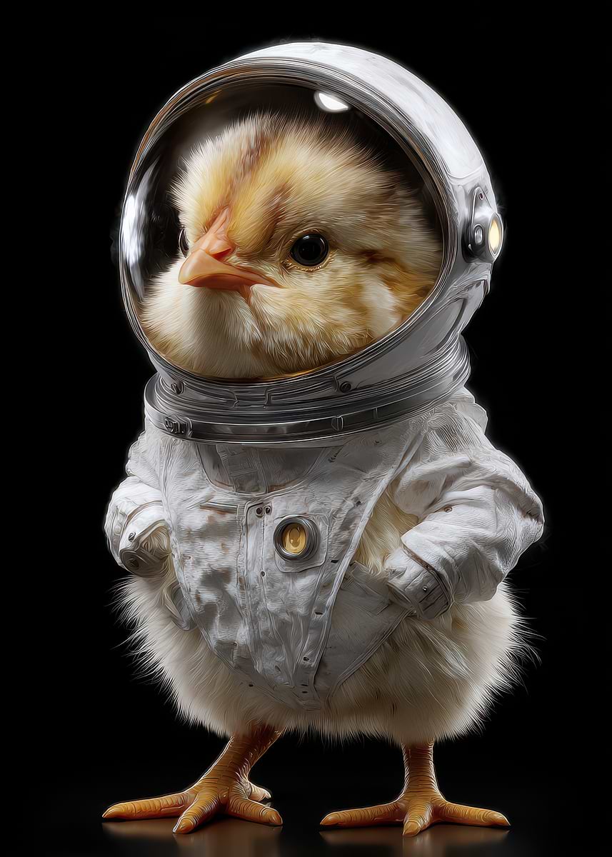 'Astronaut Chick on a Mission' Poster, picture, metal print, paint by ...