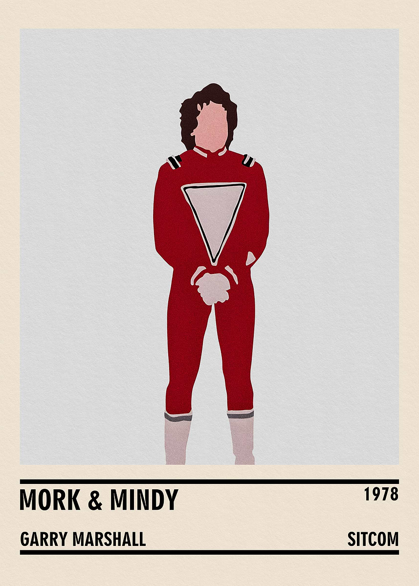 'Mork & Mindy Minimalist Poster' Poster, picture, metal print, paint by ...