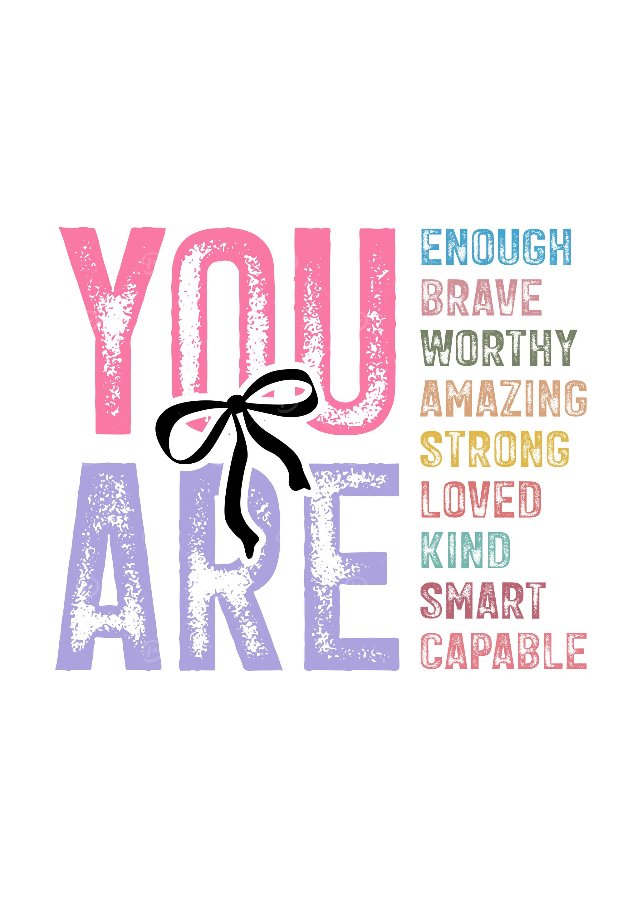 'You Are Enough Inspirational Art' Poster, picture, metal print, paint ...