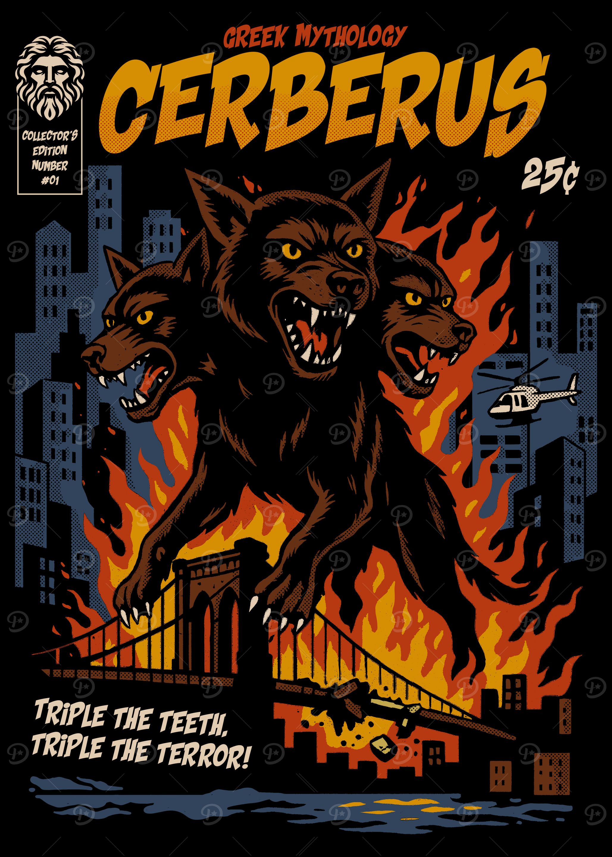 'Cerberus Comic Book Cover Art' Poster, picture, metal print, paint by ...