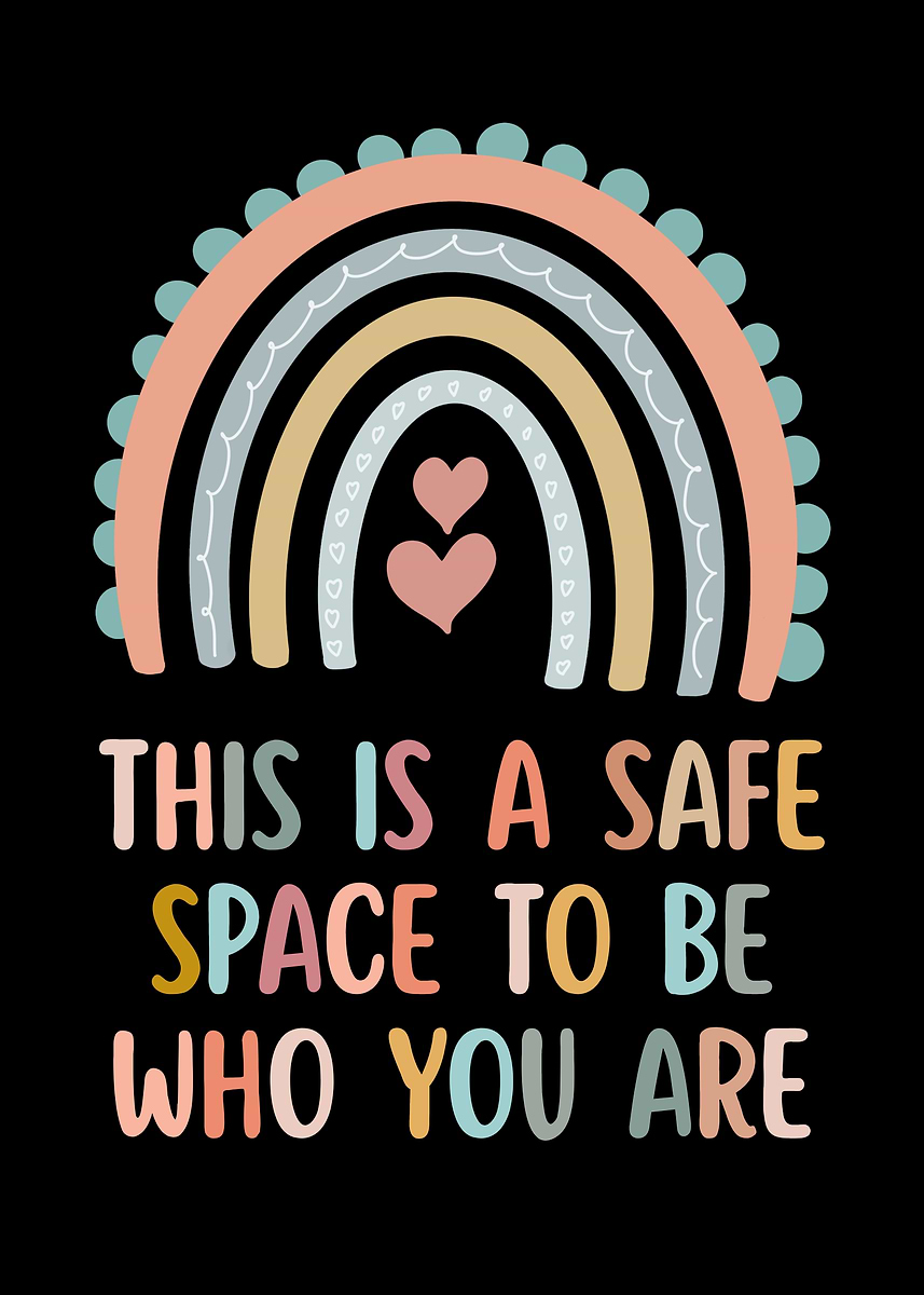 'Safe Space Rainbow Illustration' Poster, picture, metal print, paint ...