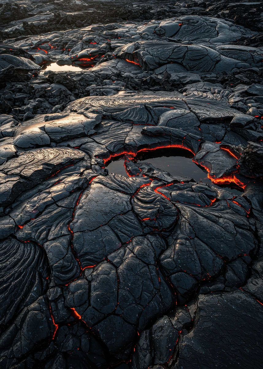 'Volcanic Lava Field' Poster, picture, metal print, paint by Manaj ...
