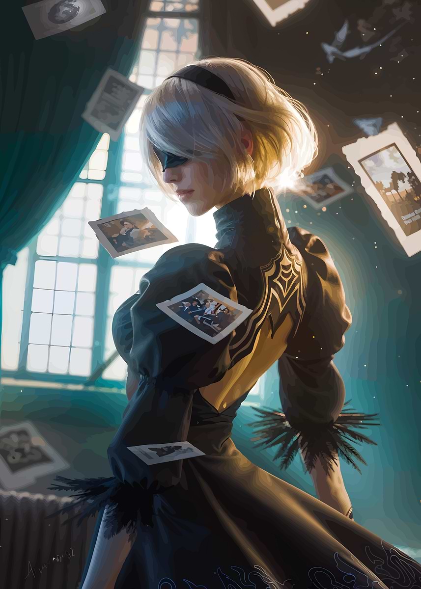 '2B Nier Automata Art' Poster, picture, metal print, paint by Silly ...