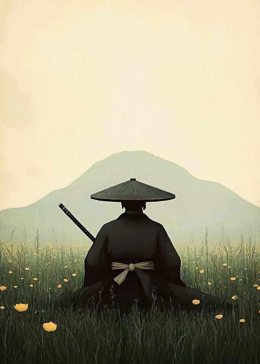 'Samurai Field Mountain ' Poster, picture, metal print, paint by Brody ...