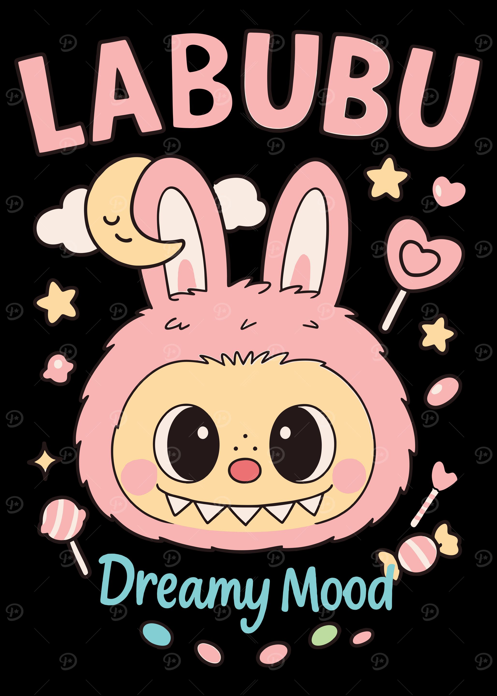 'Labubu Dreamy Mood Illustration' Poster, picture, metal print, paint ...