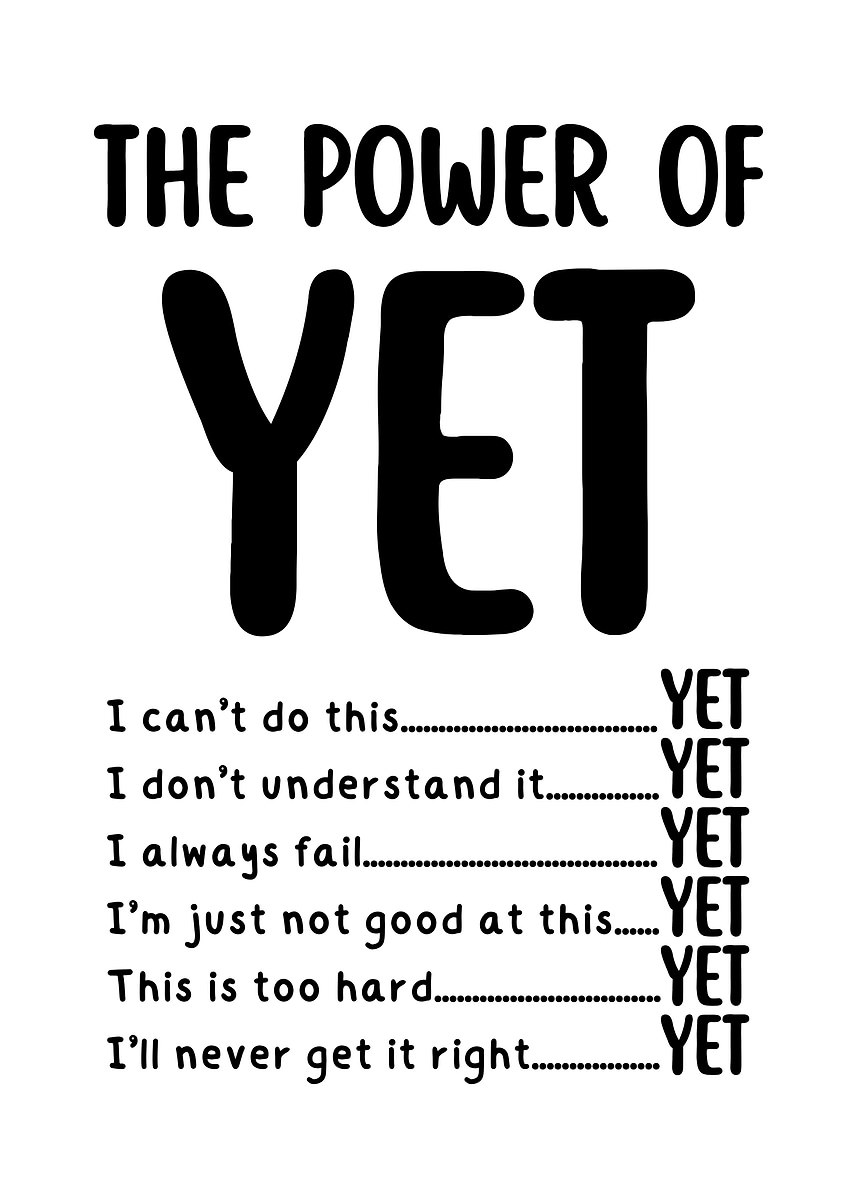 'The Power of Yet Motivational Poster' Poster, picture, metal print ...