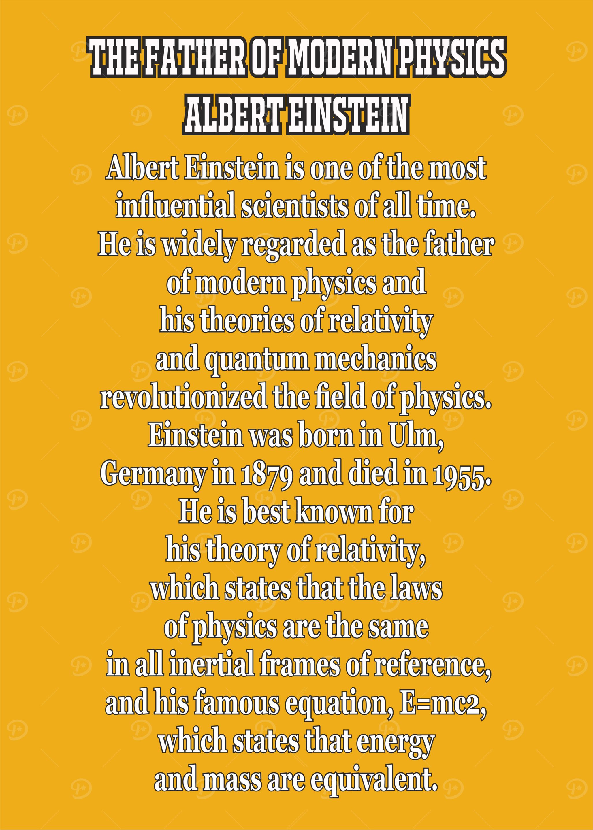'Albert Einstein: The Father of Modern Physics' Poster, picture, metal ...