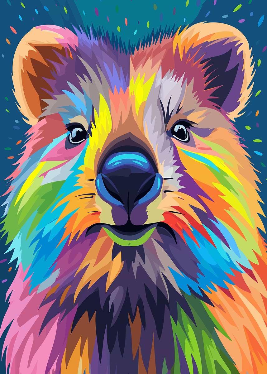 'Colorful Quokka Portrait' Poster, picture, metal print, paint by Brook ...