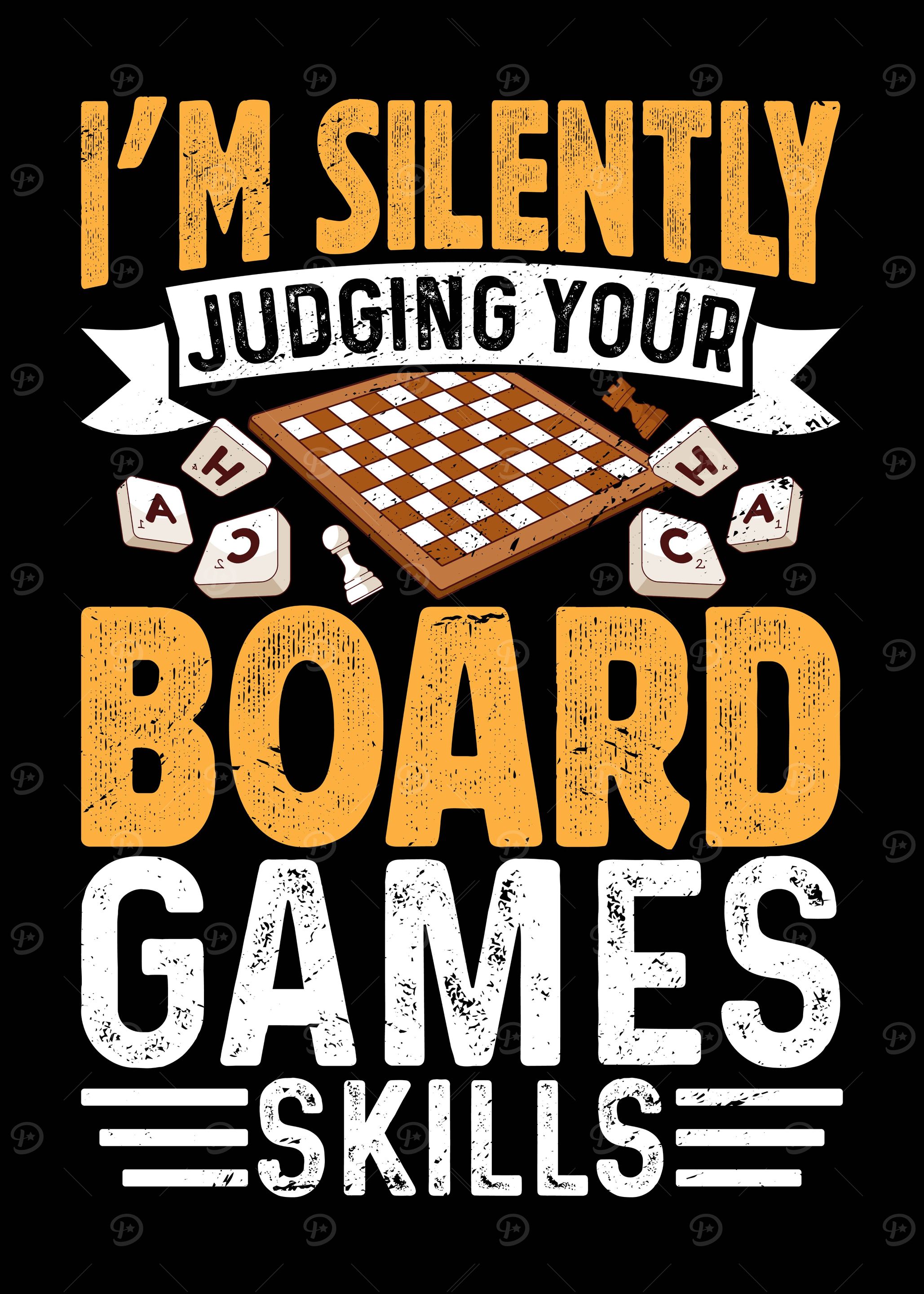 'Silently Judging Board Games Skills' Poster, picture, metal print ...