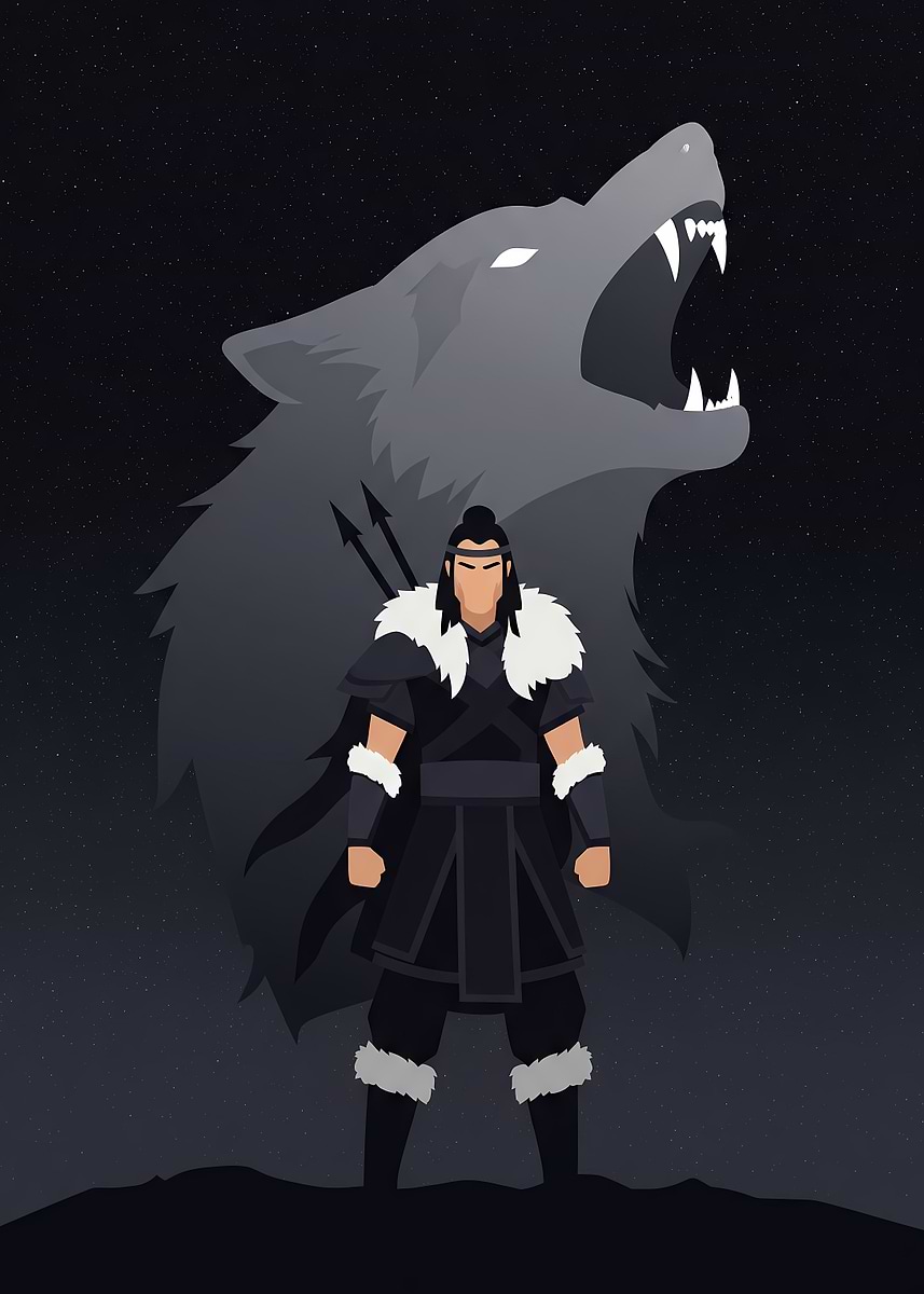 'Warrior and Wolf ' Poster, picture, metal print, paint by Artevo ...