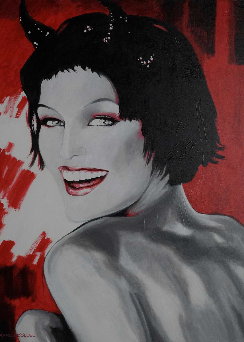 'Devilish Woman Portrait Painting' Poster, picture, metal print, paint ...