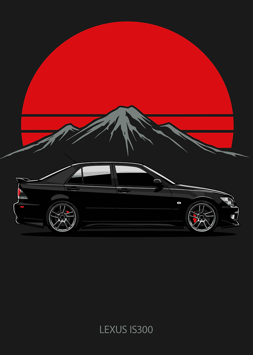 'Lexus IS300 Japan' Poster, picture, metal print, paint by Metalverse ...