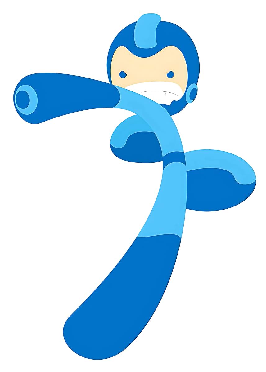 'Mega Man Cartoon Character Illustration' Poster, picture, metal print ...