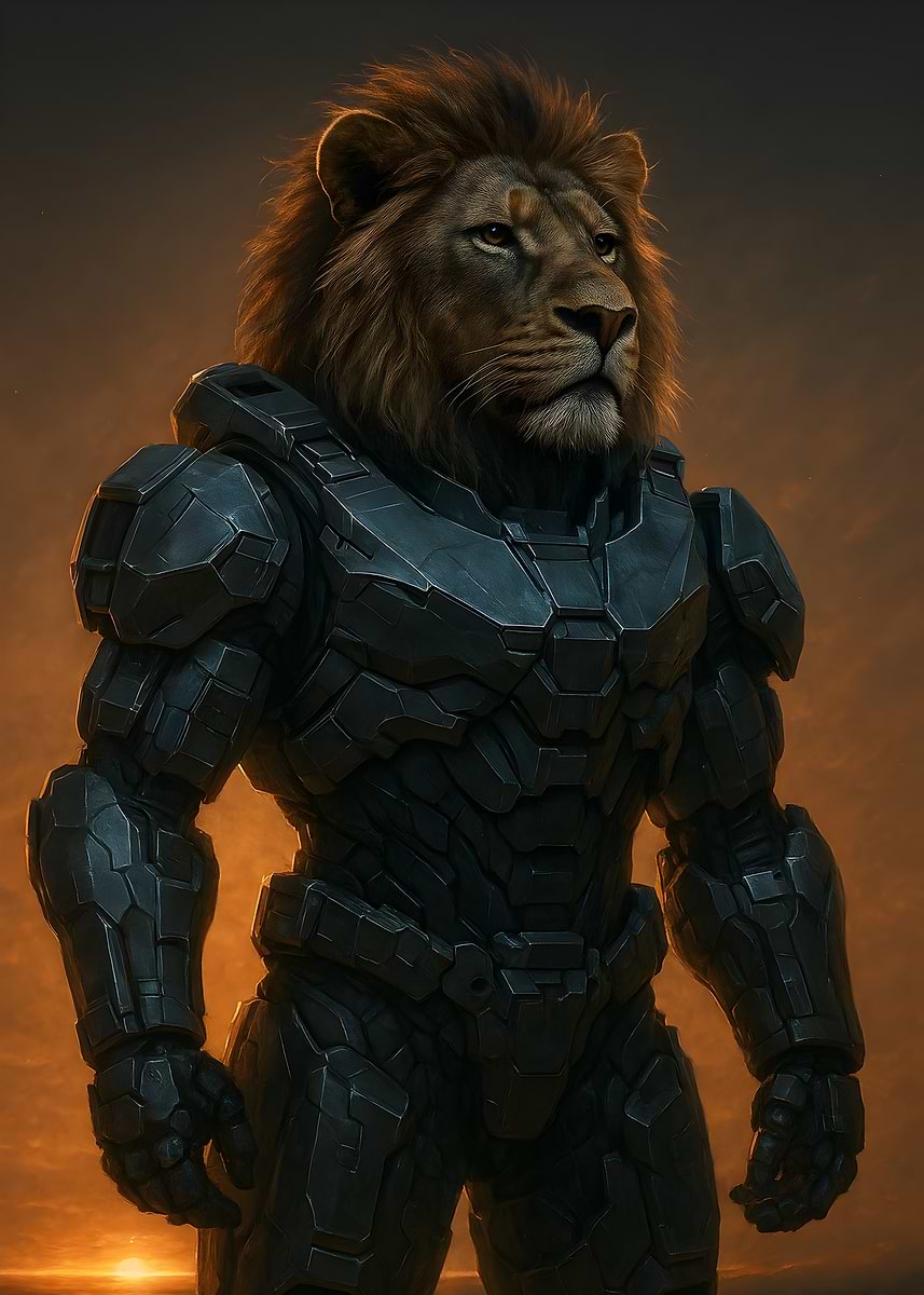 'The Iron Lion' Poster, picture, metal print, paint by Animals Arts ...