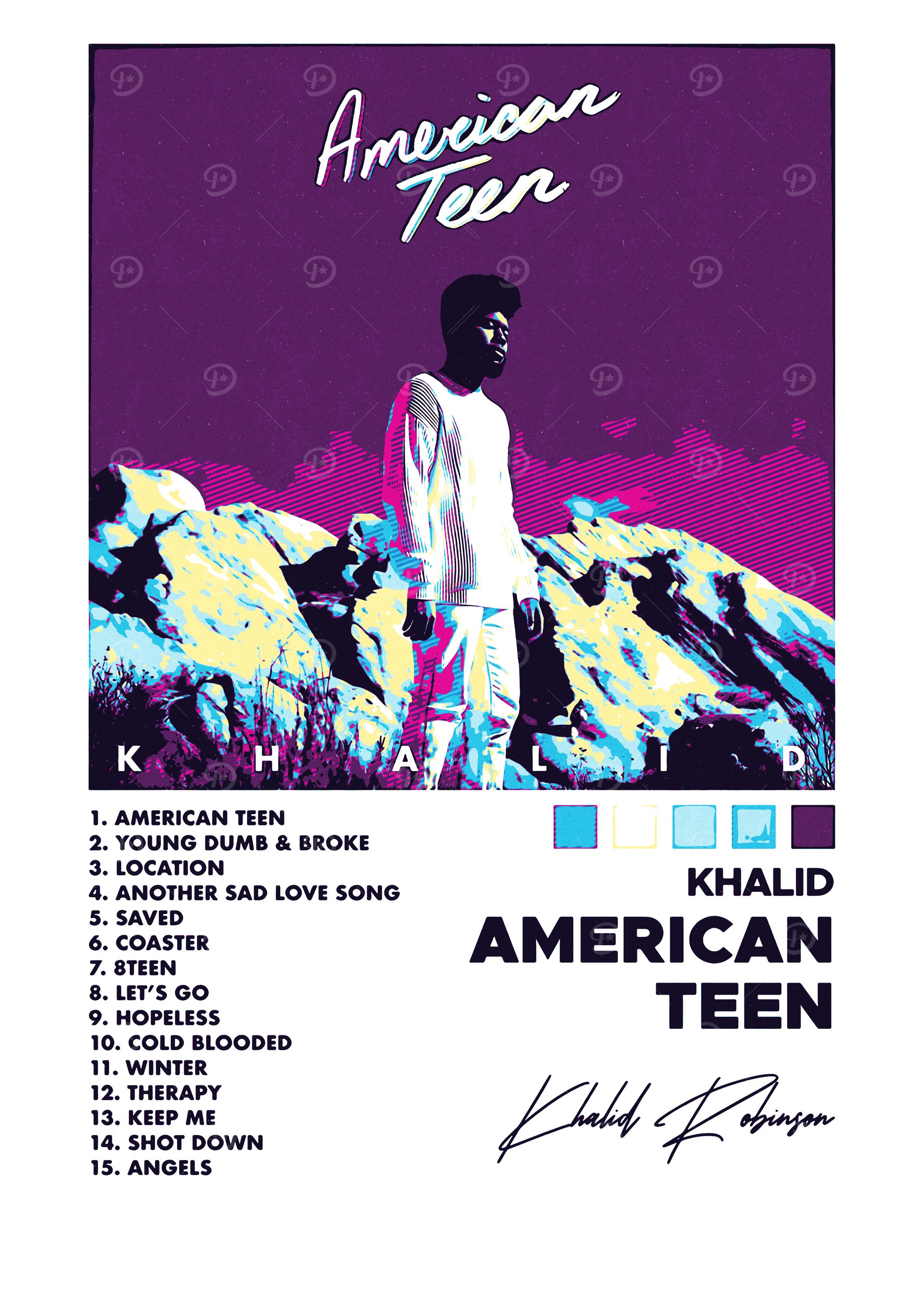 'Khalid American Teen Album Cover Art' Poster, picture, metal print ...