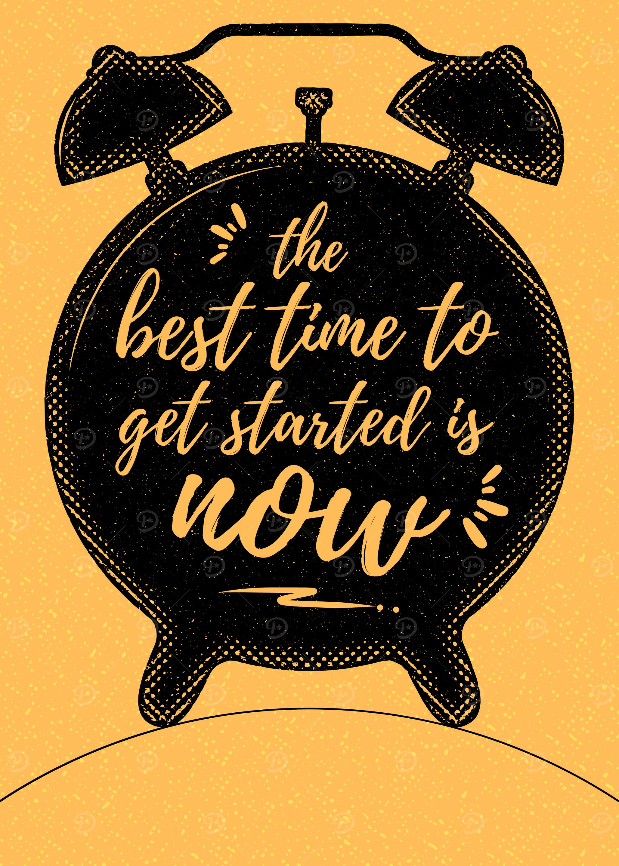 'Inspirational Clock: The Best Time is Now' Poster, picture, metal ...