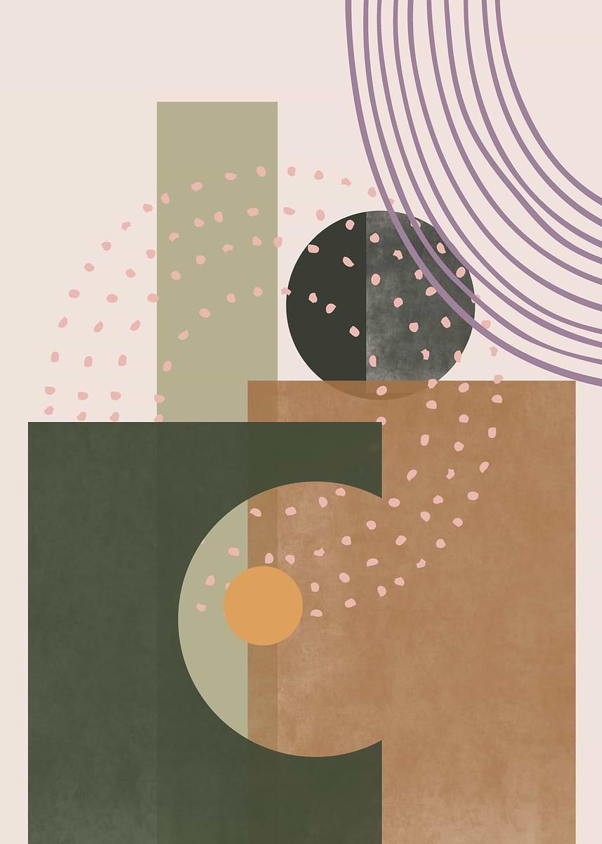 'Abstract Geometric Shapes Art' Poster, picture, metal print, paint by ...