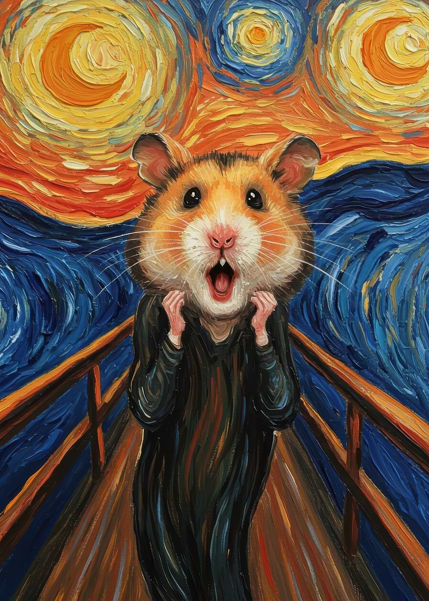 'Hamster Scream Art' Poster, picture, metal print, paint by AbstractA ...