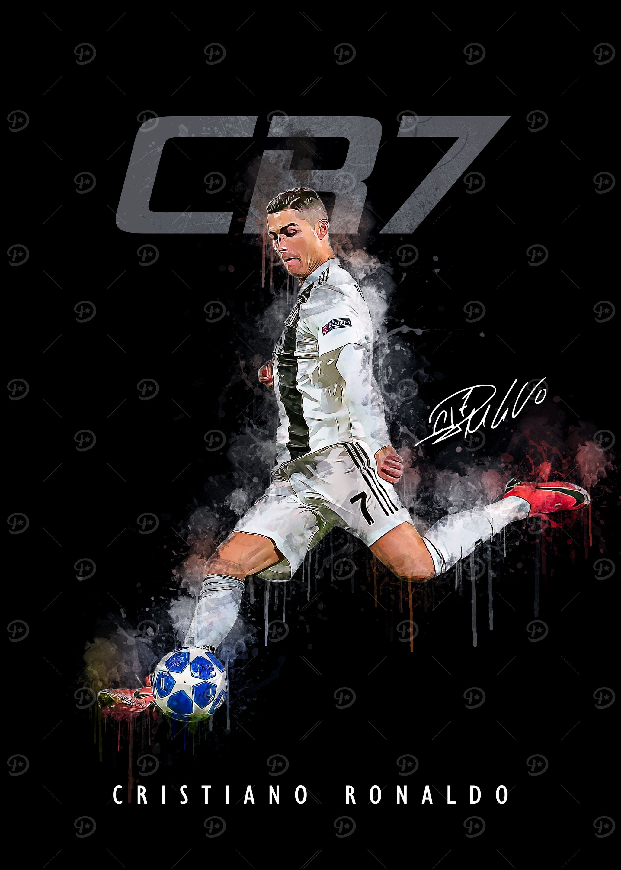 'Cristiano Ronaldo CR7 Soccer Art' Poster, picture, metal print, paint ...
