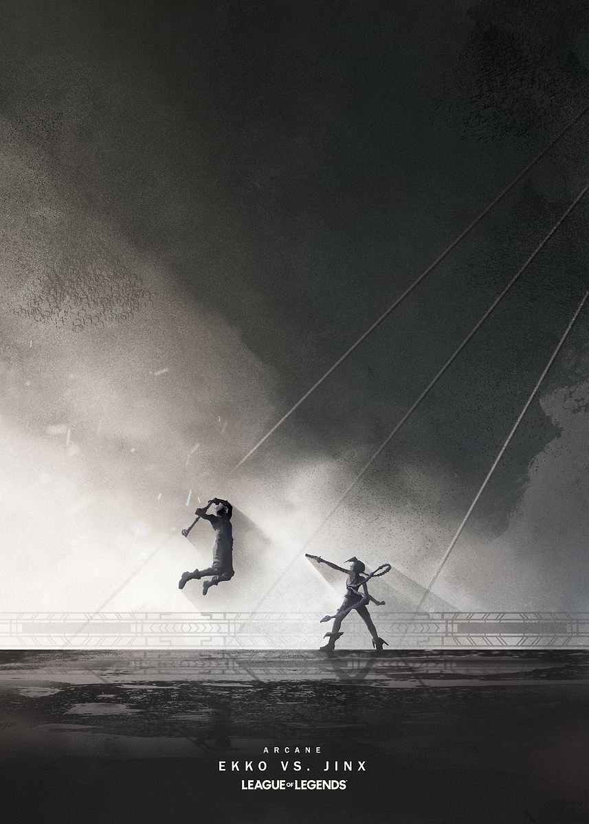 'Ekko and Jinx: Arcane Showdown' Poster, picture, metal print, paint by ...