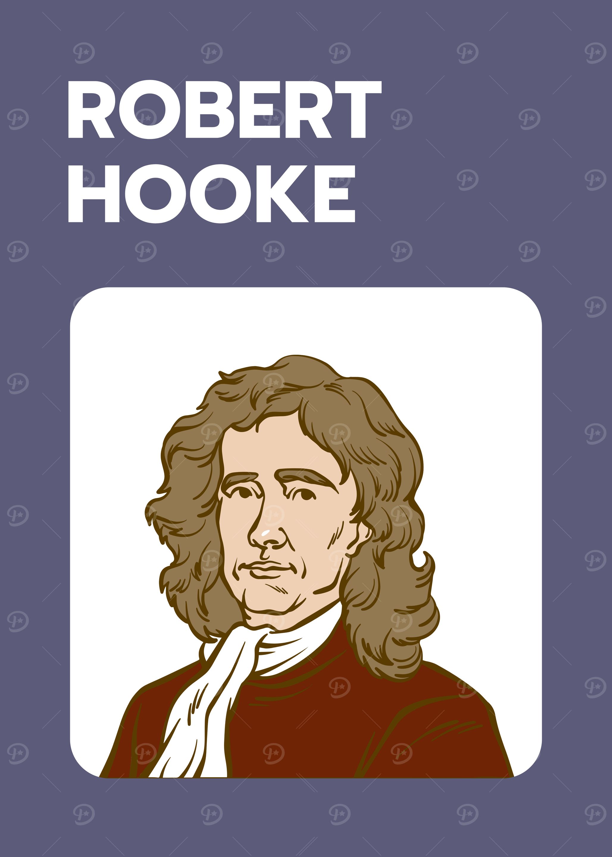 'Robert Hooke Portrait Illustration' Poster, picture, metal print ...