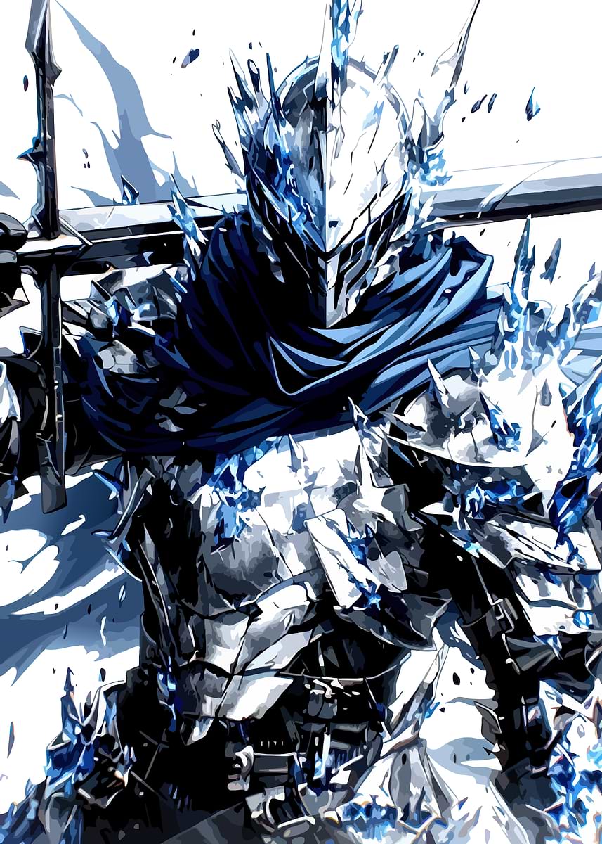 'Blue Knight Digital Art Illustration' Poster, picture, metal print ...