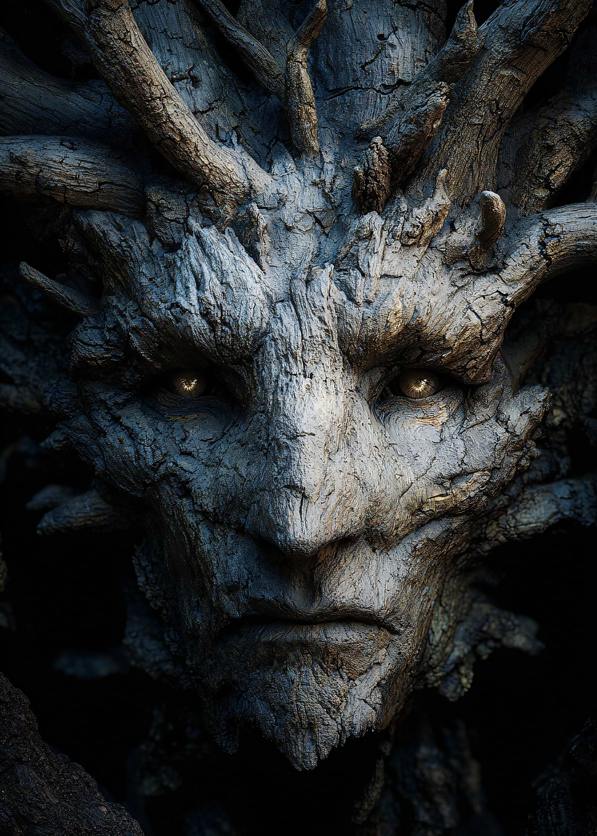 'Tree Ent Face Close-up' Poster, picture, metal print, paint by iki ...