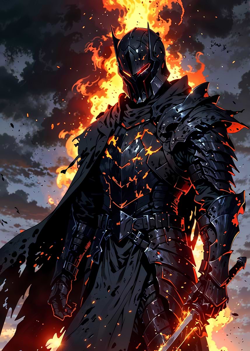 'Volcanic Doom Knight' Poster, picture, metal print, paint by ...