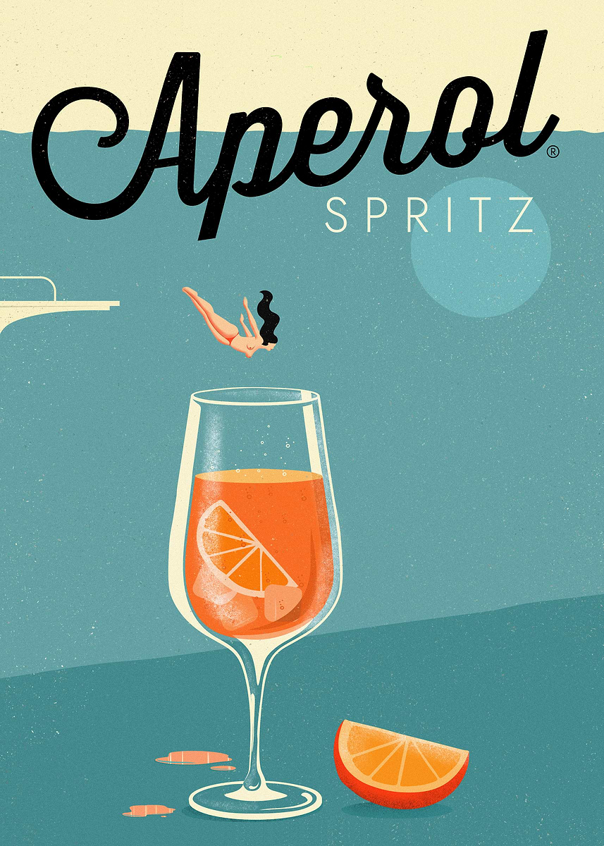 'Aperol Spritz' Poster, picture, metal print, paint by Radek Baczkowski ...